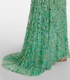 Jenny Packham Ines Embellished Sequined Gown
