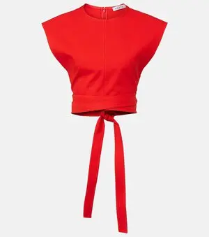 Red Cropped Blouses