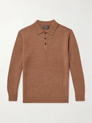 BEAMS Wool Polo Shirt - Brown