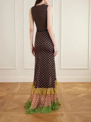 Etro Floral-print Silk-chiffon Maxi Skirt