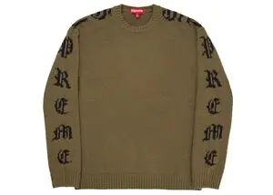 Supreme Old English Sleeves Sweater - Olive