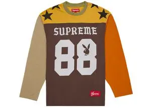 Supreme Playboy Long Sleeve Football Top - Brown | Editorialist