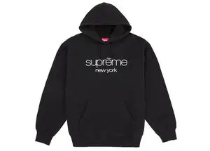 Supreme Classic Logo Hooded Sweatshirt - Black
