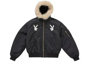 Supreme Playboy Hooded Ma 1 - Black