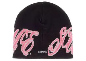 Supreme New Era Cursive Beanie - Black