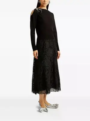 Erdem Cropped Cold-shoulder Sweater - Black