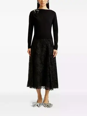 Erdem Cropped Cold-shoulder Sweater - Black