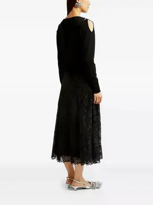Erdem Cropped Cold-shoulder Sweater - Black