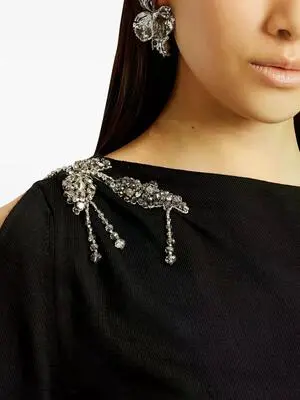 Erdem Cropped Cold-shoulder Sweater - Black