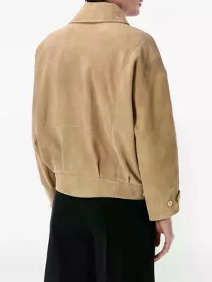 Auralee Suede Bomber Jacket - Neutrals