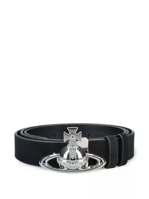 VIVIENNE WESTWOOD Orb Buckle Leather Belt - Black