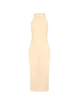 Rick Owens Ribbed-knit Midi Dress - Neutrals