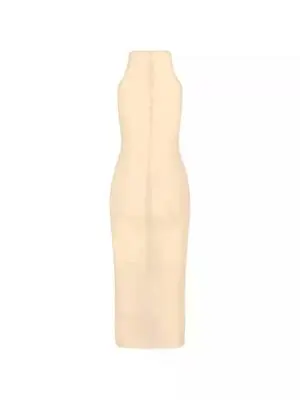 Rick Owens Ribbed-knit Midi Dress - Neutrals