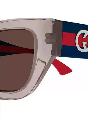 Gucci Interlocking Gg Rectangle-frame Sunglasses