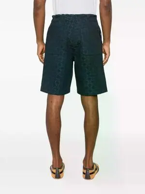Sandro Square Cross Pattern Denim Shorts