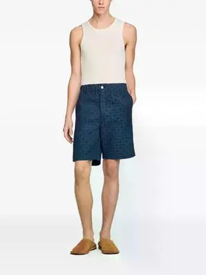 Sandro Square Cross Denim Shorts