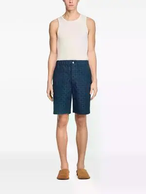Sandro Square Cross Denim Shorts