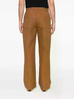 Sandro Patterned Wide-leg Jeans - Brown