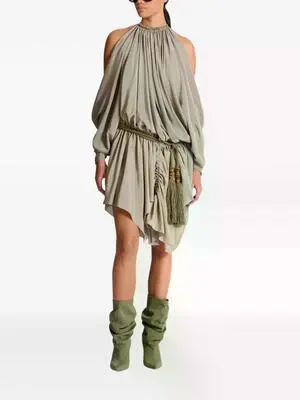 Balmain Draped Silk Crepe Mini Dress