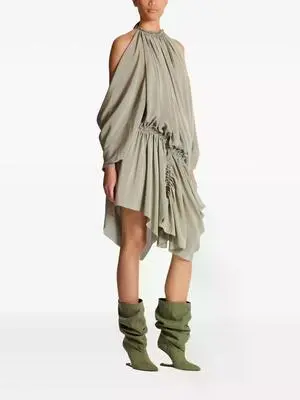 Balmain Draped Silk Crepe Mini Dress