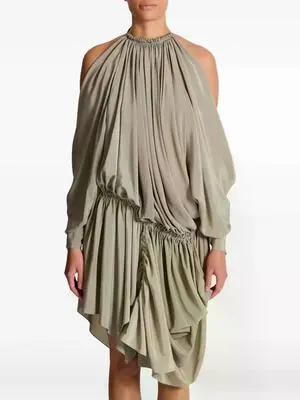 Balmain Draped Silk Crepe Mini Dress