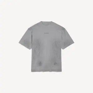 Balenciaga Medium Fit T-shirt With Embroidered Logo - Grey