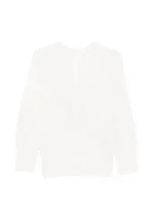 Carven V-neck Ribbed Knit Sweater - Neutrals
