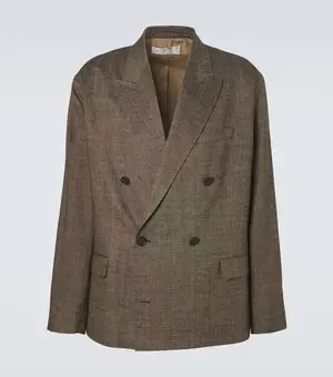 Our Legacy Halt Double-breasted Linen, Silk And Cotton Blazer