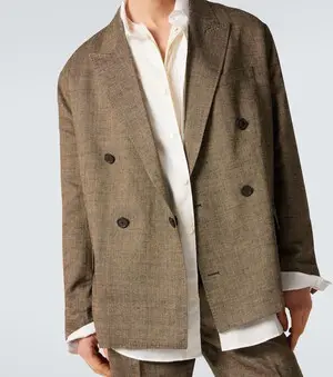 Our Legacy Halt Double-breasted Linen, Silk And Cotton Blazer