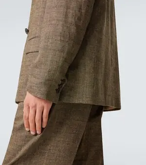 Our Legacy Halt Double-breasted Linen, Silk And Cotton Blazer