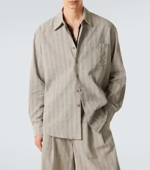 Our Legacy Above Striped Cotton And Linen-blend Shirt