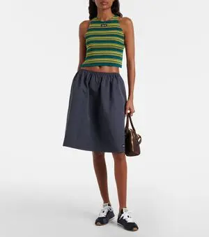 Miu Miu Plume Suede-trimmed Sneakers - Blue