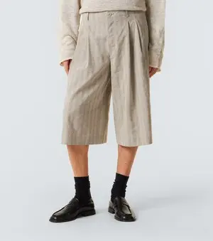 Our Legacy Striped Cotton And Linen-blend Capri Pants