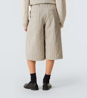 Our Legacy Striped Cotton And Linen-blend Capri Pants