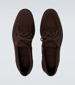 John Lobb Foil Suede Boat Shoes