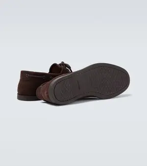 John Lobb Foil Suede Boat Shoes