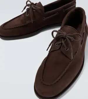 John Lobb Foil Suede Boat Shoes