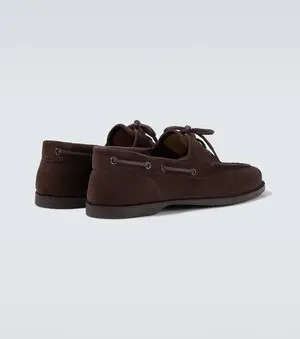 John Lobb Foil Suede Boat Shoes