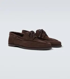 John Lobb Foil Suede Boat Shoes