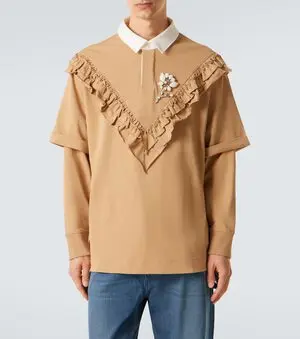 Simone Rocha Ruffled Cotton Polo Shirt
