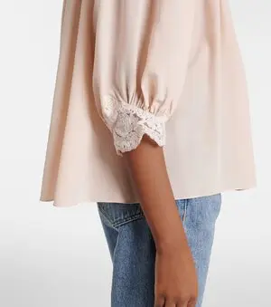 Chloé Lace-trimmed Silk Blouse