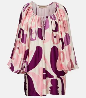 ADRIANA DEGREAS Printed Satin Minidress - Multicoloured