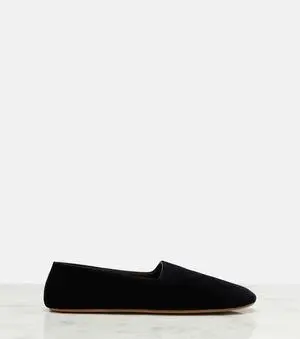 THE ROW Ponti Velvet Slip-on Shoes - Black