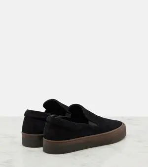 THE ROW Mh Suede Slip-on Shoes