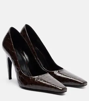 JUDE Fame 105 Croc-embossed Leather Pumps