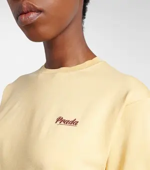 Prada Logo Silk-blend Sweater - Yellow