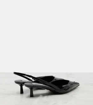 Prada Patent Leather Slingback Pumps - Black