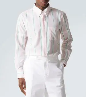 Thom Browne Striped Cotton Shirt - Pink