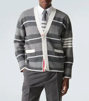 Thom Browne Striped Cotton Cardigan