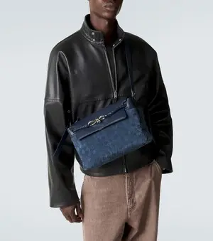 Bottega Veneta Andiamo Intrecciato Small Suede Messenger Bag